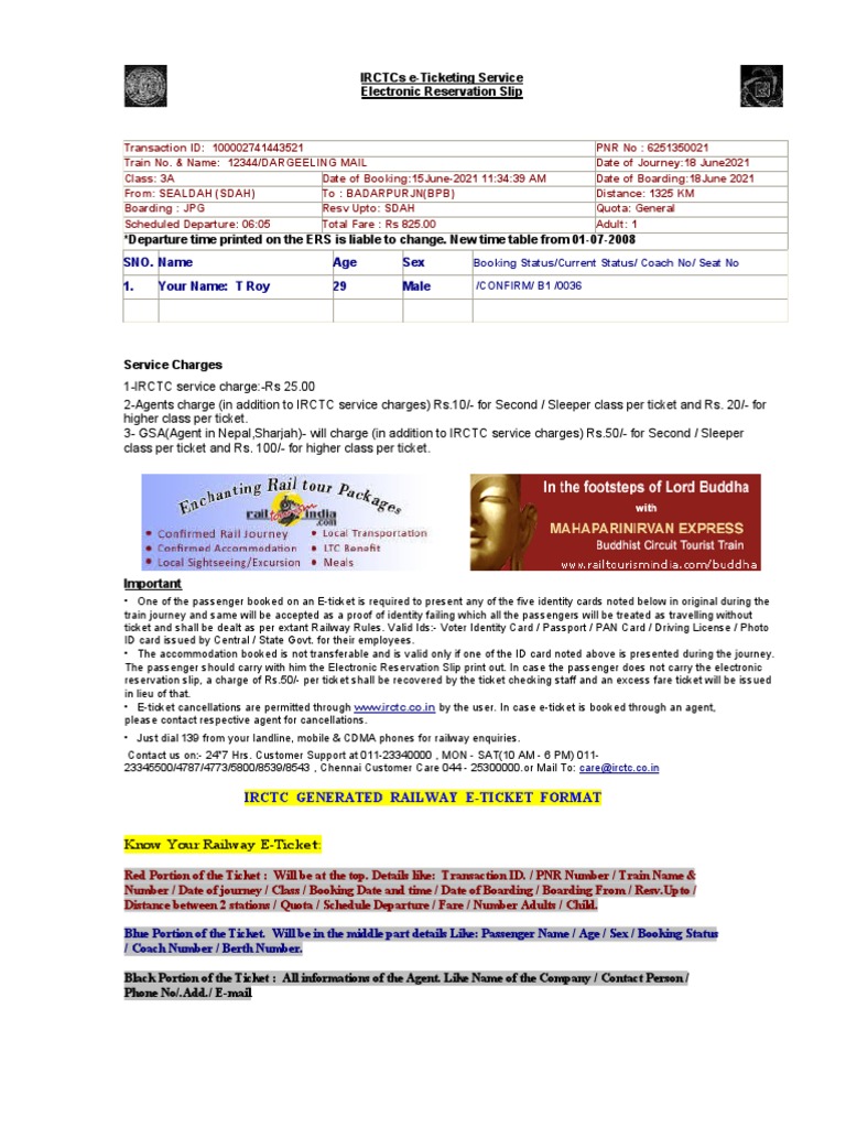 Rail Ticket Format | PDF