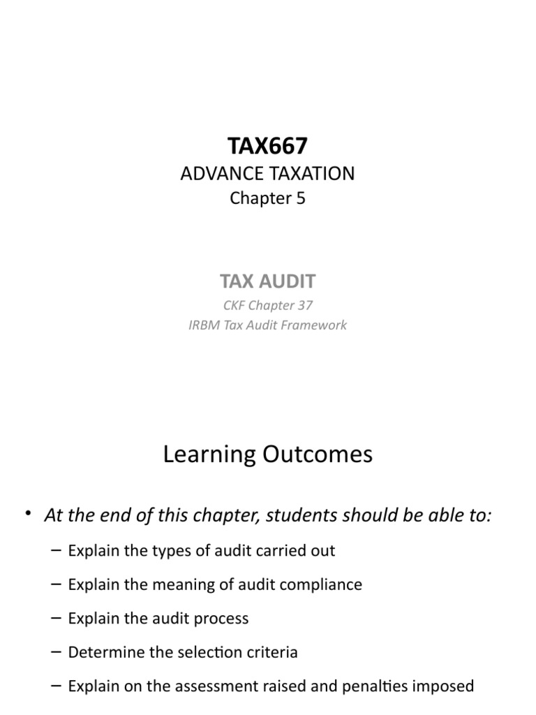 TAX667 Chap5 Tax Audit | PDF | Audit | Taxation In The United States