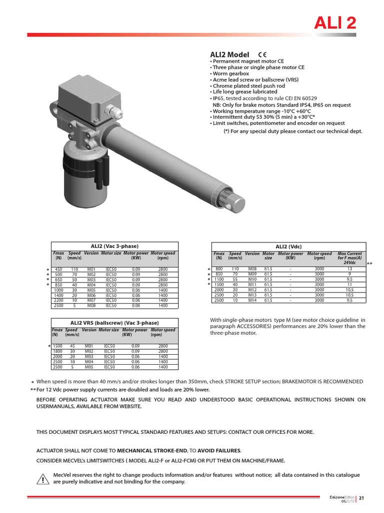 ALI2 Model: ALI2 (Vac 3-Phase) ALI2 (VDC) | PDF | Electric Motor ...