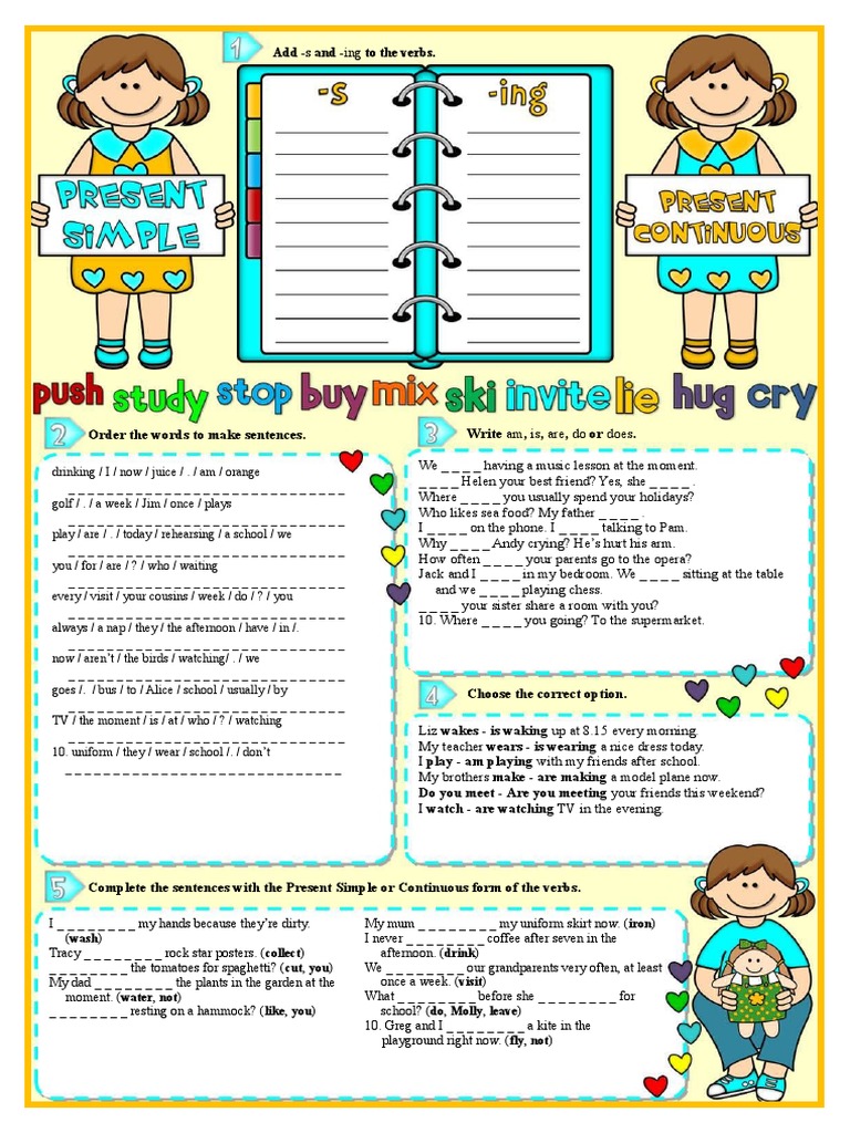 Present Simple Vs Present Continuous Fun Activities Games Grammar ...