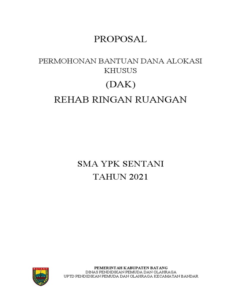 Contoh Proposal DAK Rehab Ruang Kelas | PDF