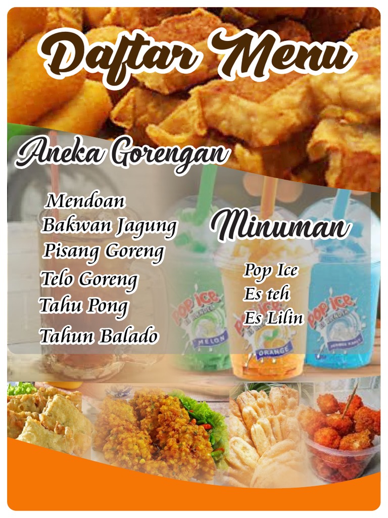 Menu Aneka Gorengan dan Minuman | PDF