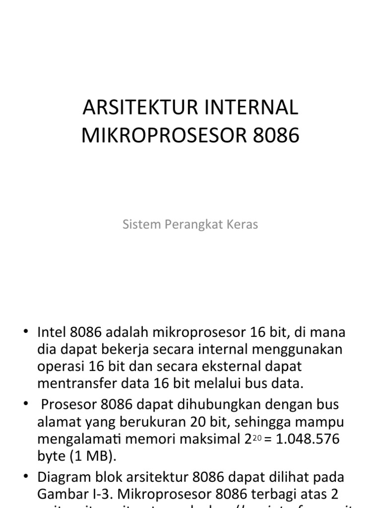 Arsitektur Mikroprosesor 8086 Terperinci | PDF