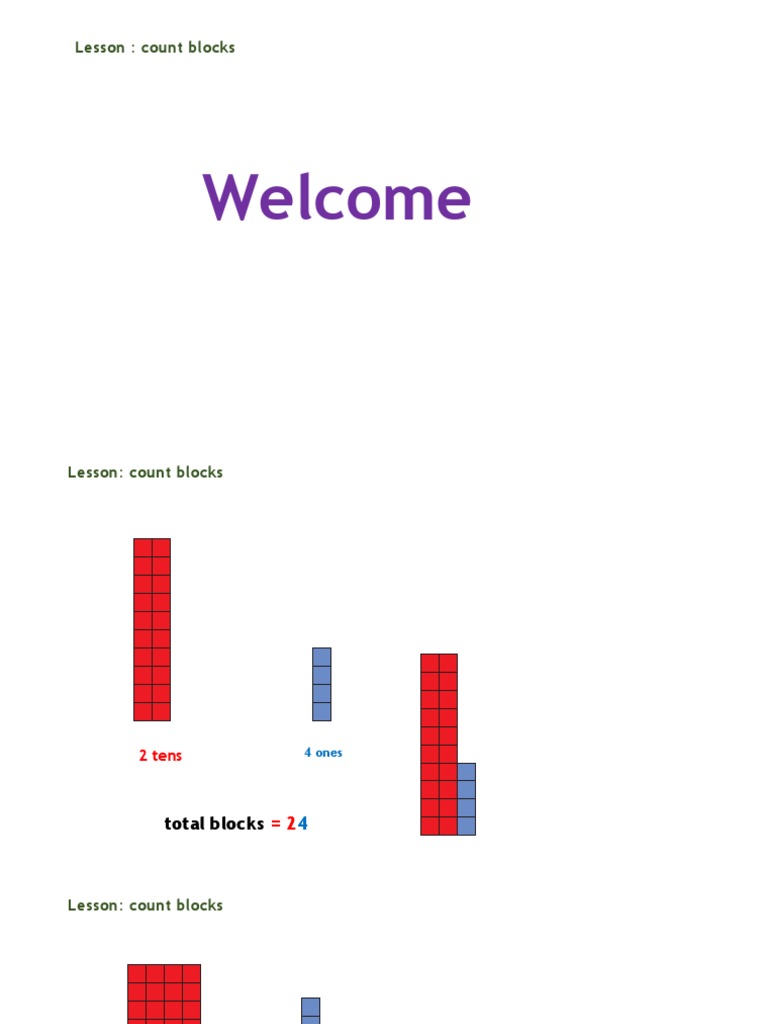 Welcome: Lesson: Count Blocks | PDF