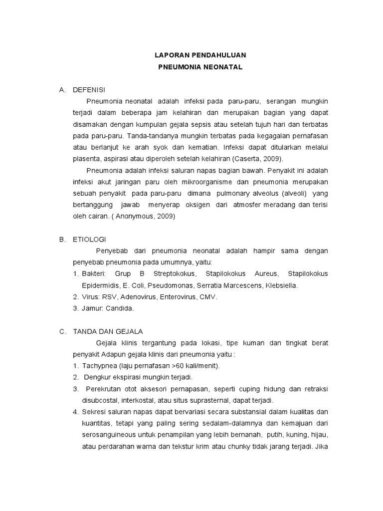 LP Pneumonia Neonatal | PDF