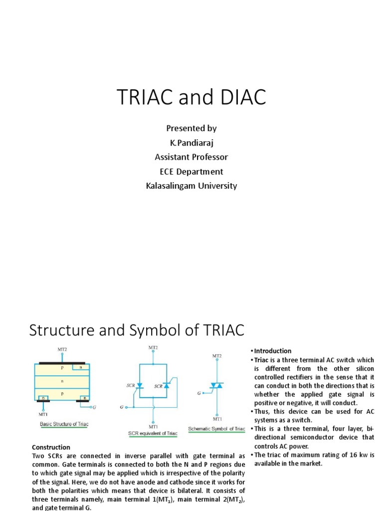 TRIAC, DIAC Devices: Construction, Operation, Characteristics and ...