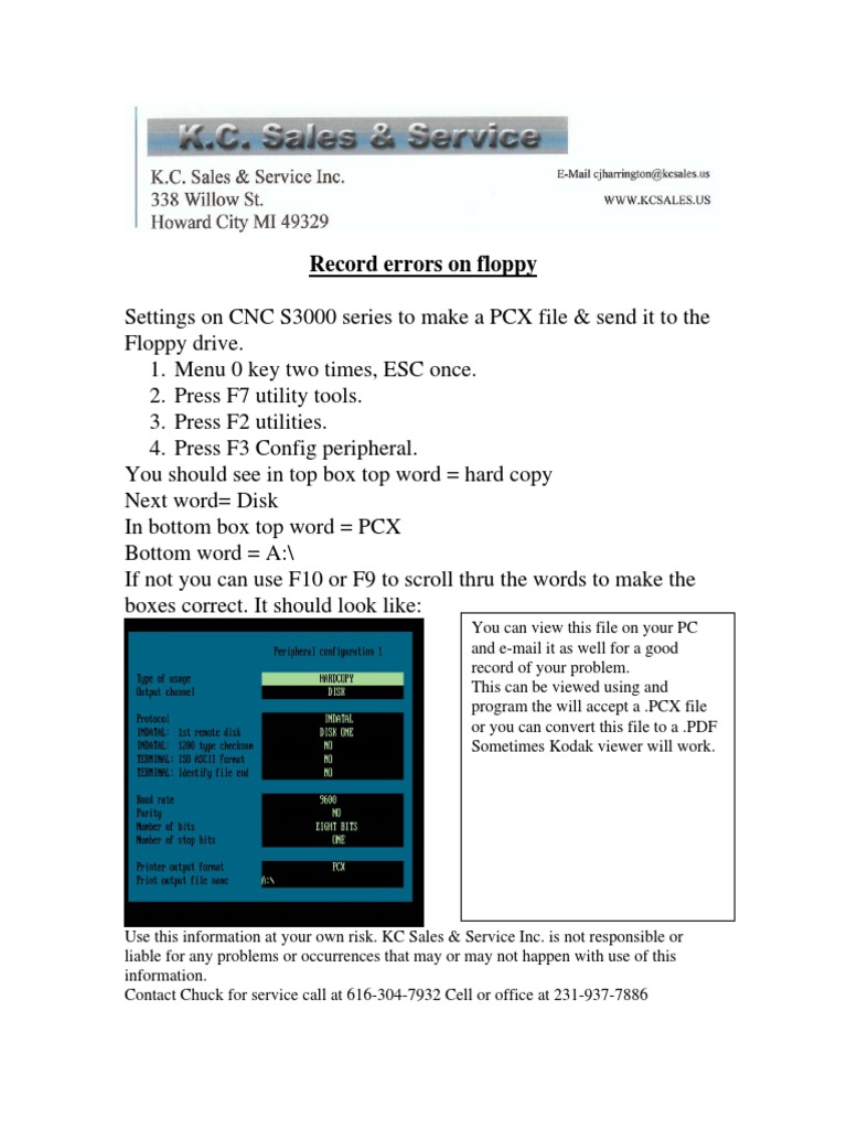 Capturing CNC Machine Errors on Floppy Disk for Offline Viewing and ...