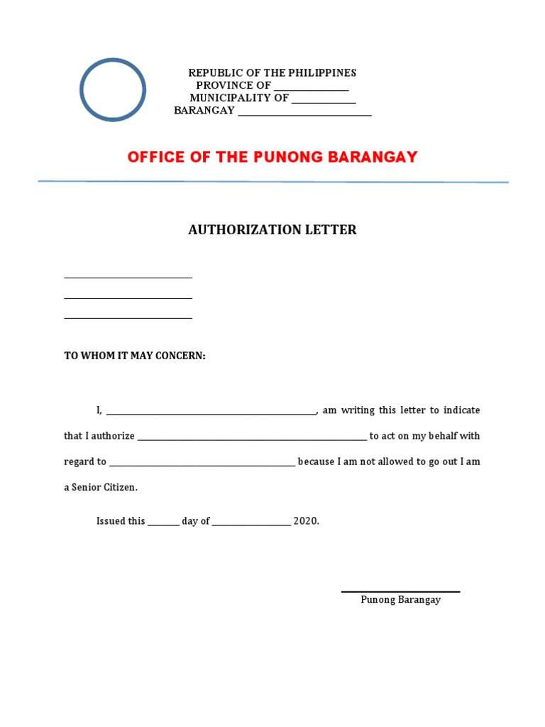 Authorization Letter | PDF