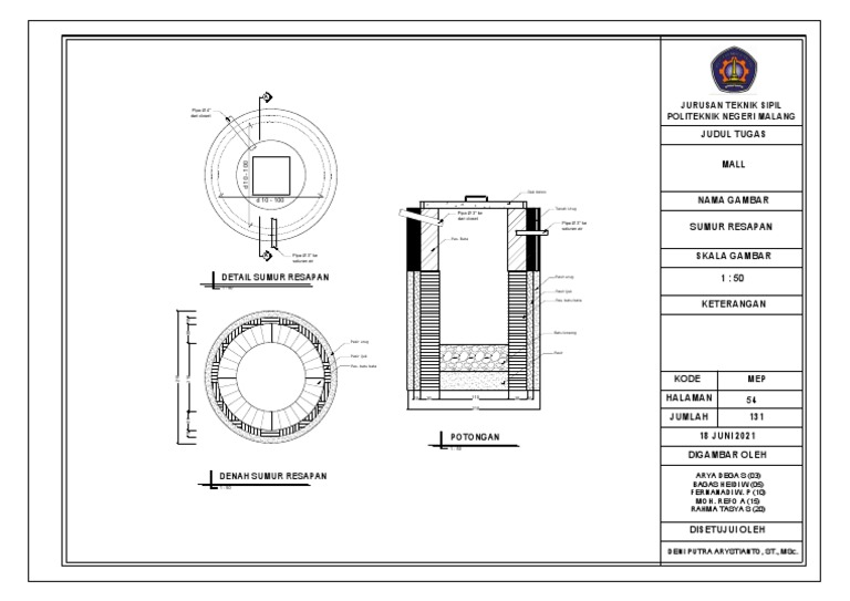Detail Sumur Resapan Gambar Kerja Autocad File Dwg 1717x1213