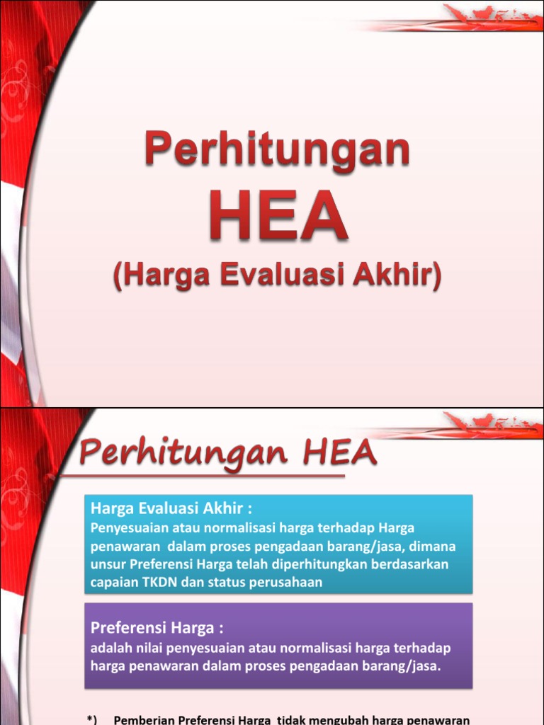 Perhitungan Preferensi Harga dalam HEA | PDF