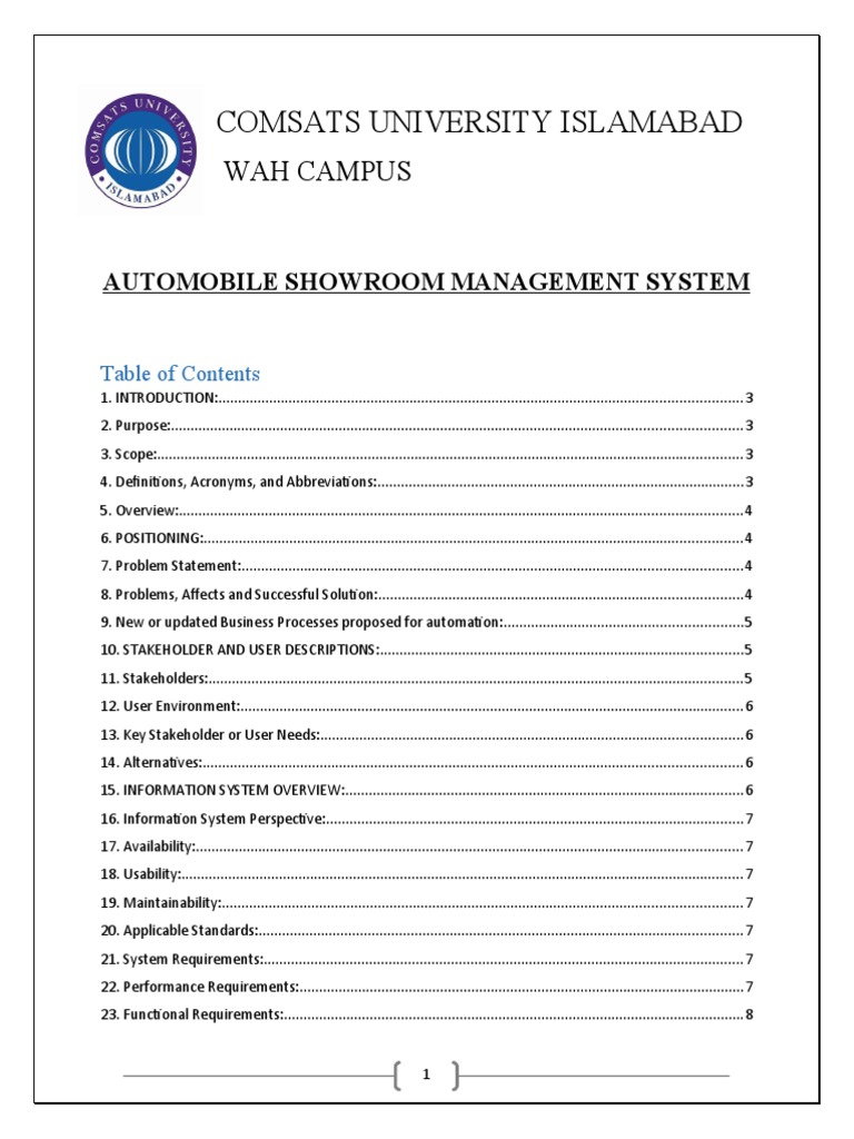 FINAL SRS Show Room Management | PDF | Databases | Operating System