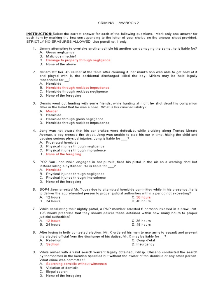 INSTRUCTION:Select The Correct Answer For Each of The Following ...