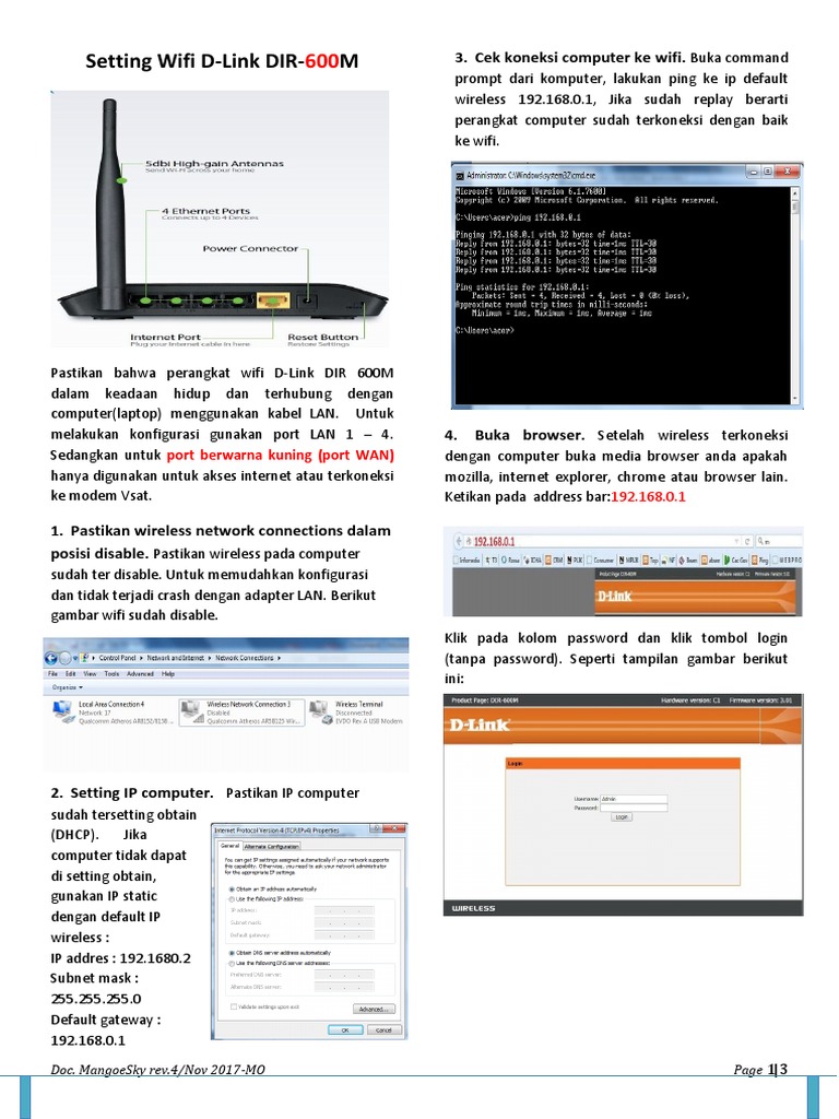 Setting Wifi D-Link 600M | PDF