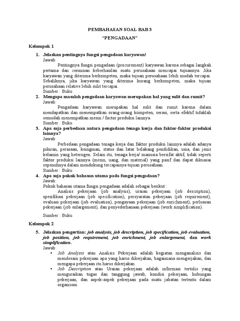 Pembahasan Soal Bab 3 (4se5) | PDF
