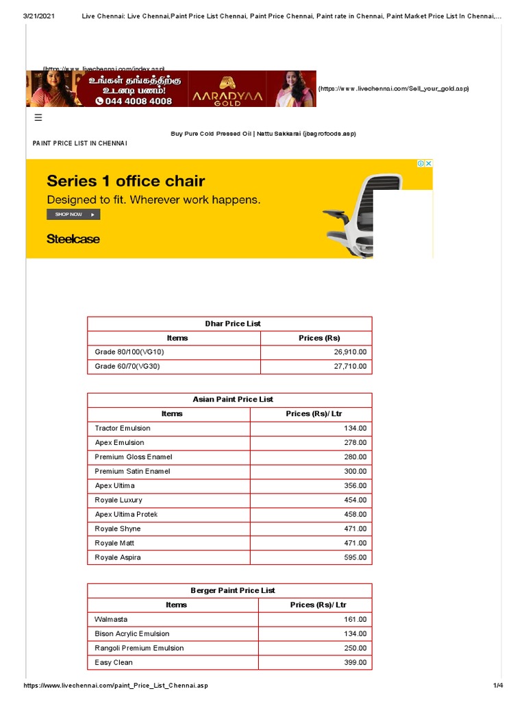 Paint Price List in Chennai: Buy Pure Cold Pressed Oil - Nattu Sakkarai ...