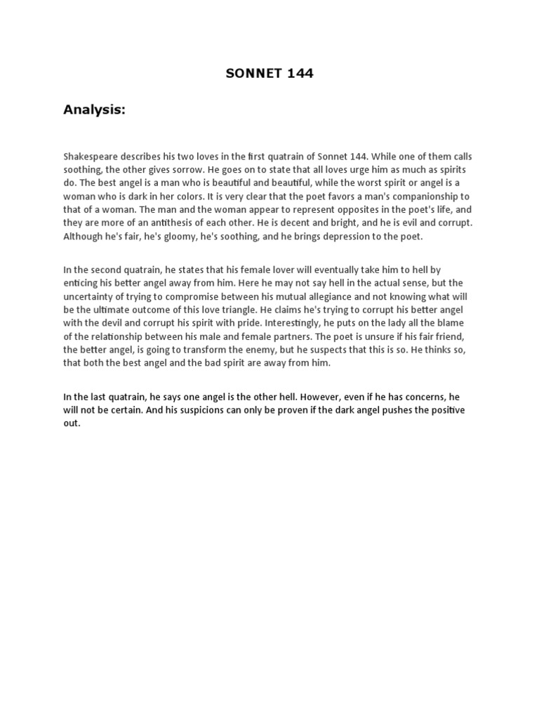 Sonnet 144 Pdf