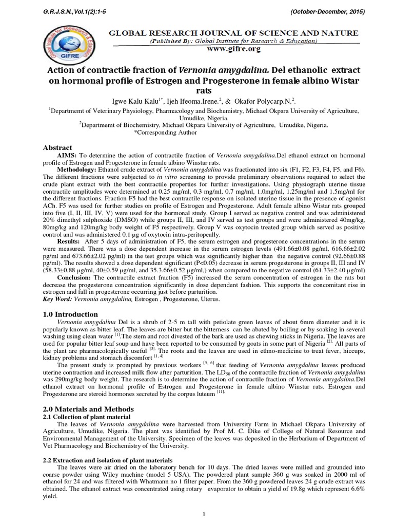 Global Research Journal of Science and Nature | PDF