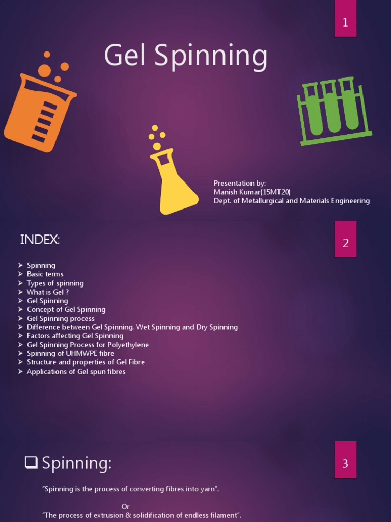 Gel Spinning: Presentation By: Manish Kumar (15MT20) Dept. of ...