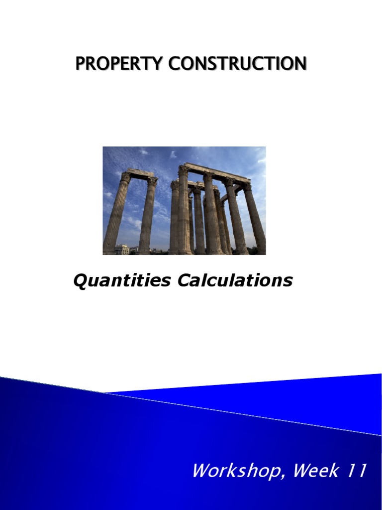 Property Construction: Quantities Calculations | PDF | Real Estate ...