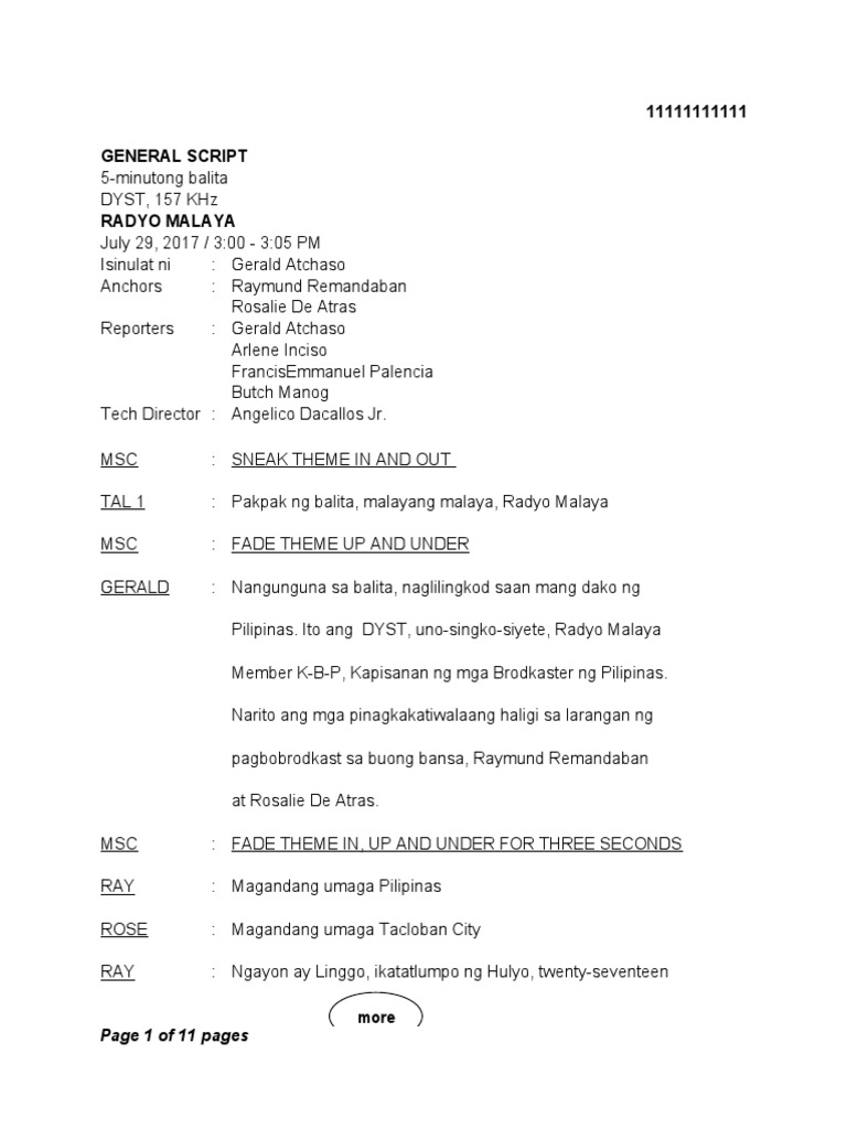 RADIO BROADCAST Script | PDF | Teaching Mathematics | Nature