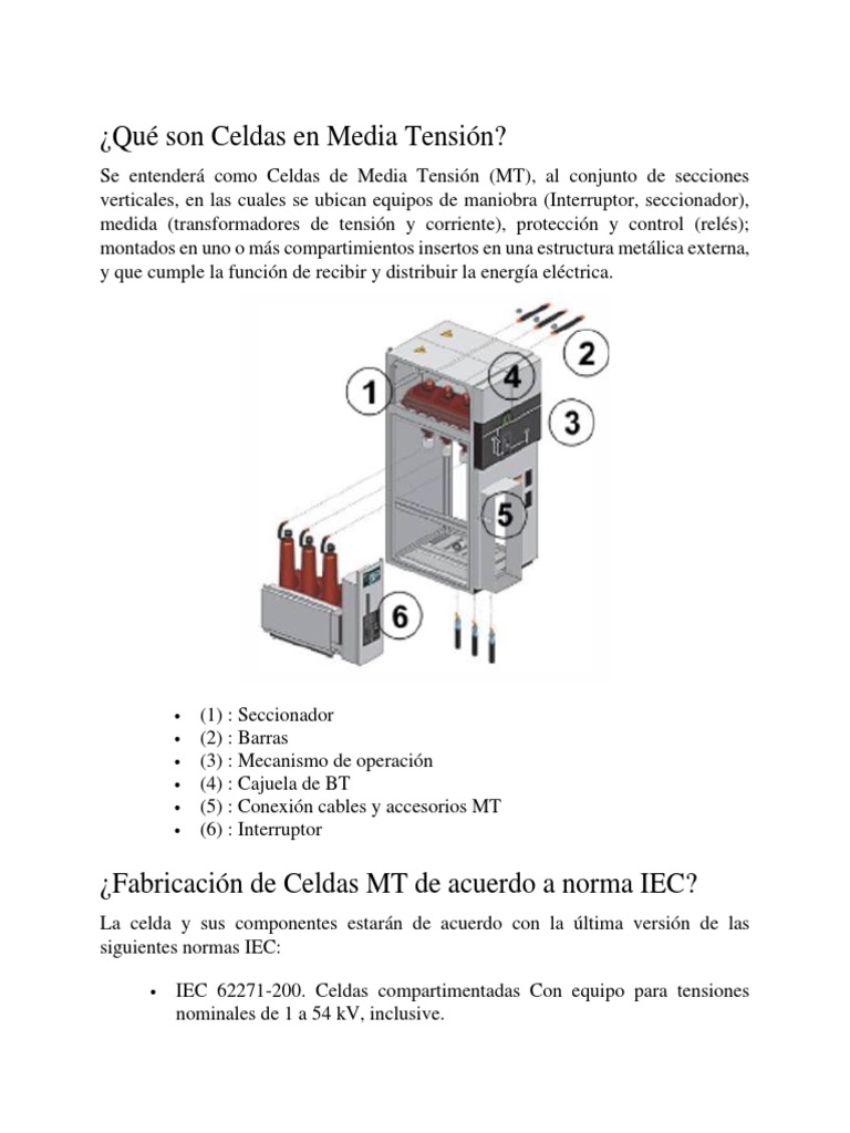 Celdas de MT. Conceptos | PDF | Transformador | voltaje