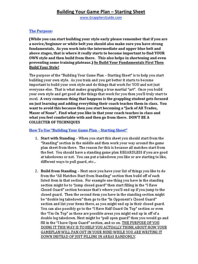 Build Game Plan | PDF