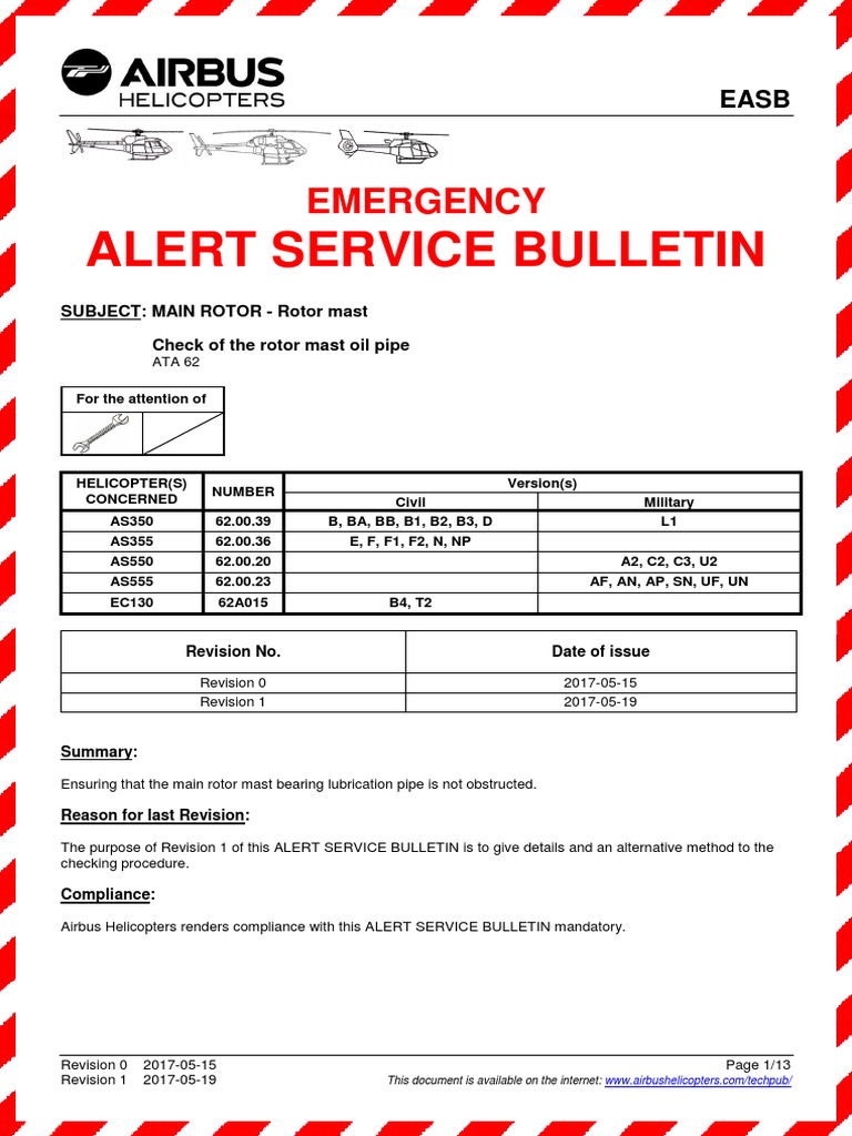 Alert Service Bulletin: Emergency | PDF | Helicopter | Aviation