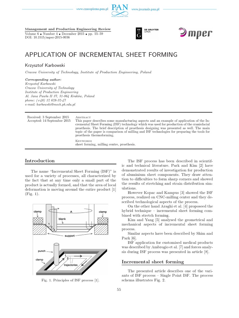 Application of Incremental Sheet Forming | PDF | Sheet Metal | Machining