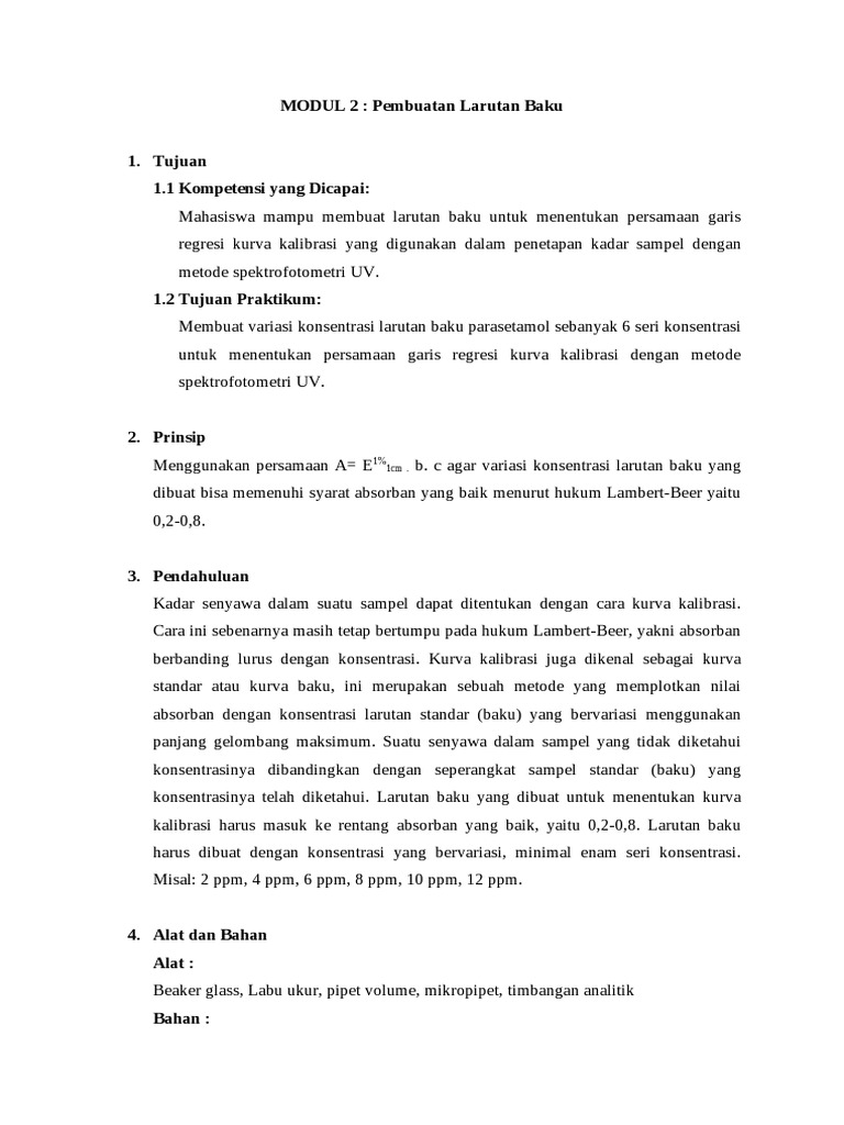 Modul 2 Pembuatan Larutan Baku | PDF