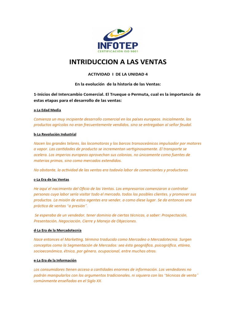 Introducción a Ventas y Mercadeo Gratis | PDF | Marketing | Mercado ...