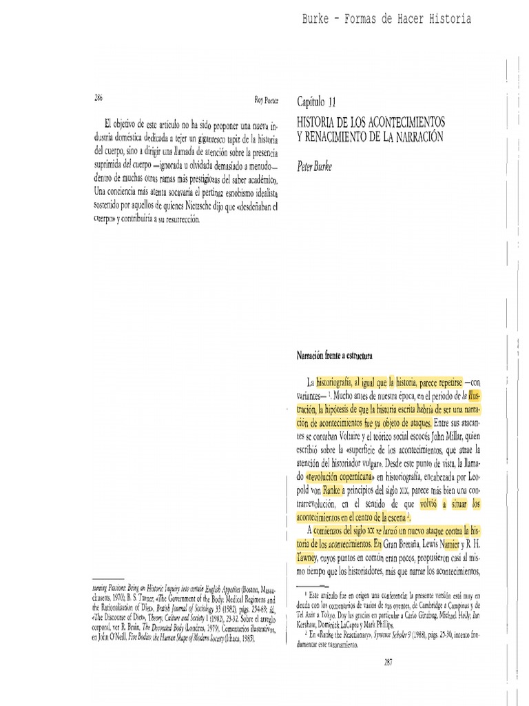 23 - Burke, Peter - Cap 11 - Formas de Hacer Historia | PDF | Narrativa | Agitación