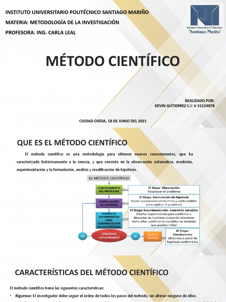 Presentación Del Metodo Cientifico Por Kevin Gutierrez | PDF | Método ...