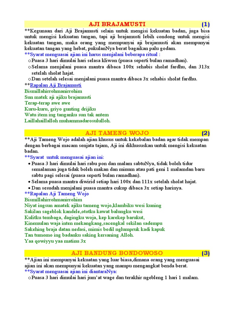 Aji Mantra para Wali | PDF