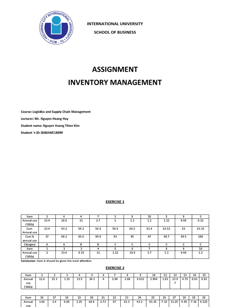 Assignment Inventory Management | PDF | Financial Capital | Business Process