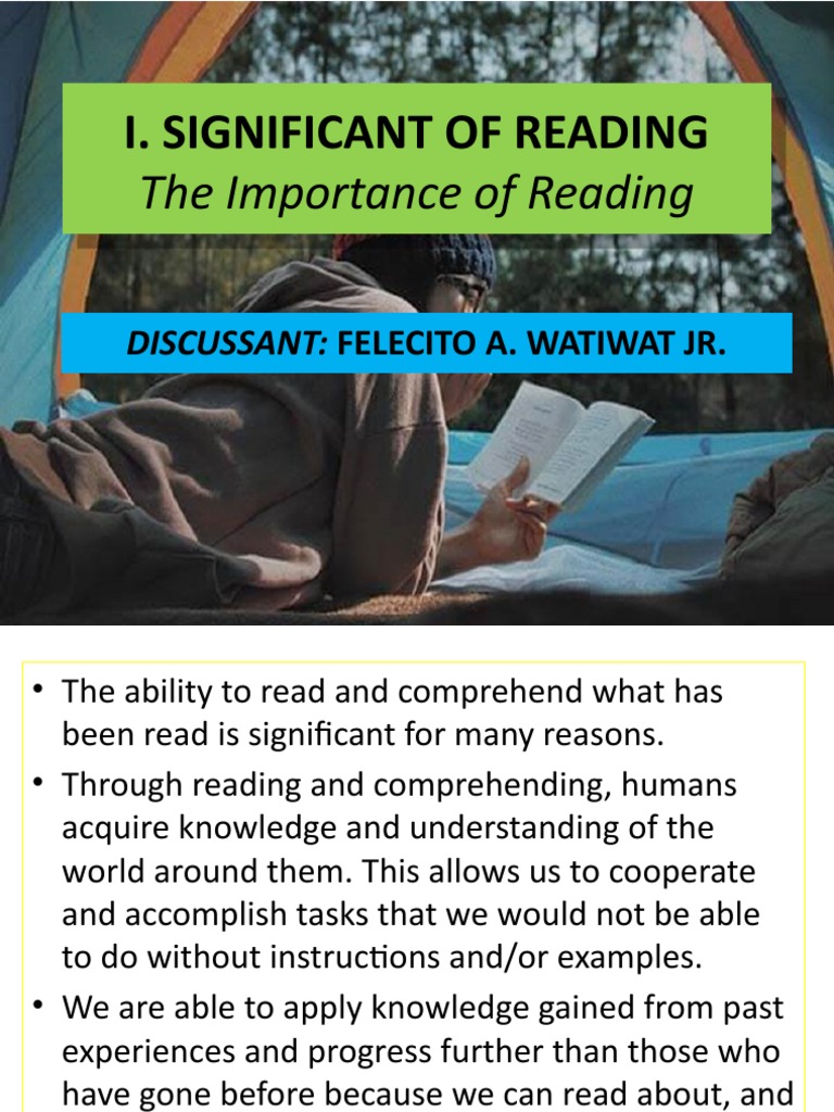 Importance of Reading PPT (Report) | PDF | Empathy | Reason
