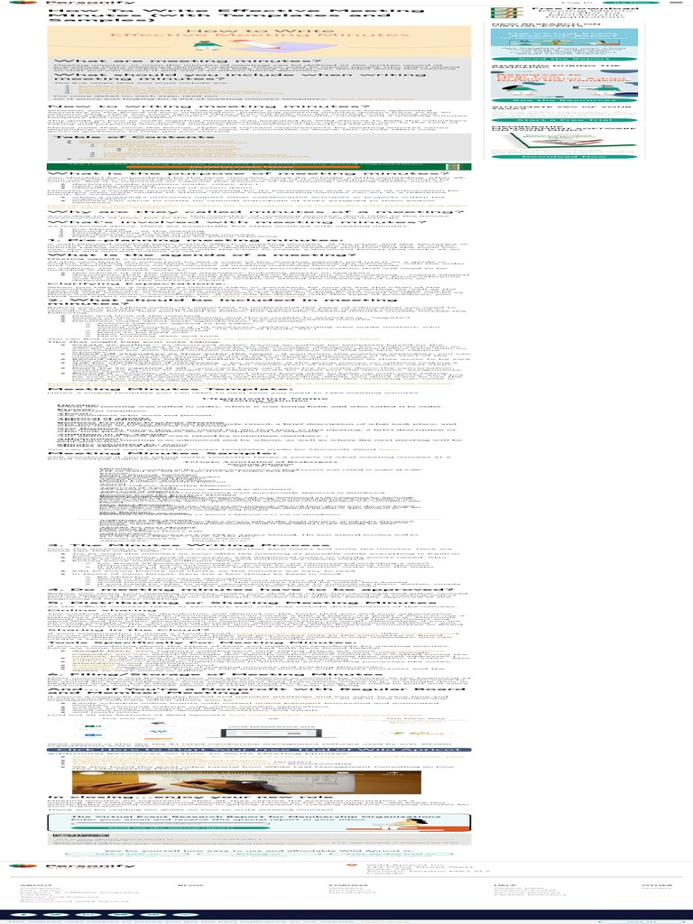How To Write Effective Meeting Minutes With Templates And Examples