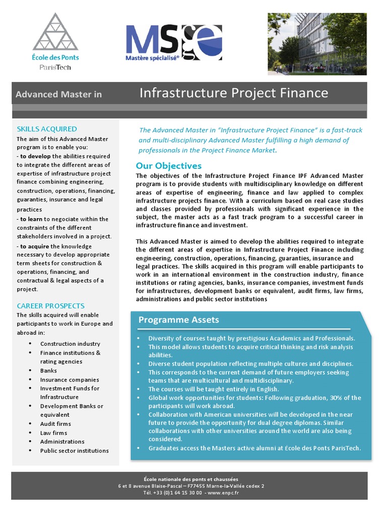 Infrastructure Project Finance: Advanced Master in | PDF ...