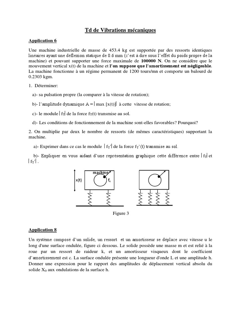 Calculs de Vibrations Mécaniques et Forces | PDF