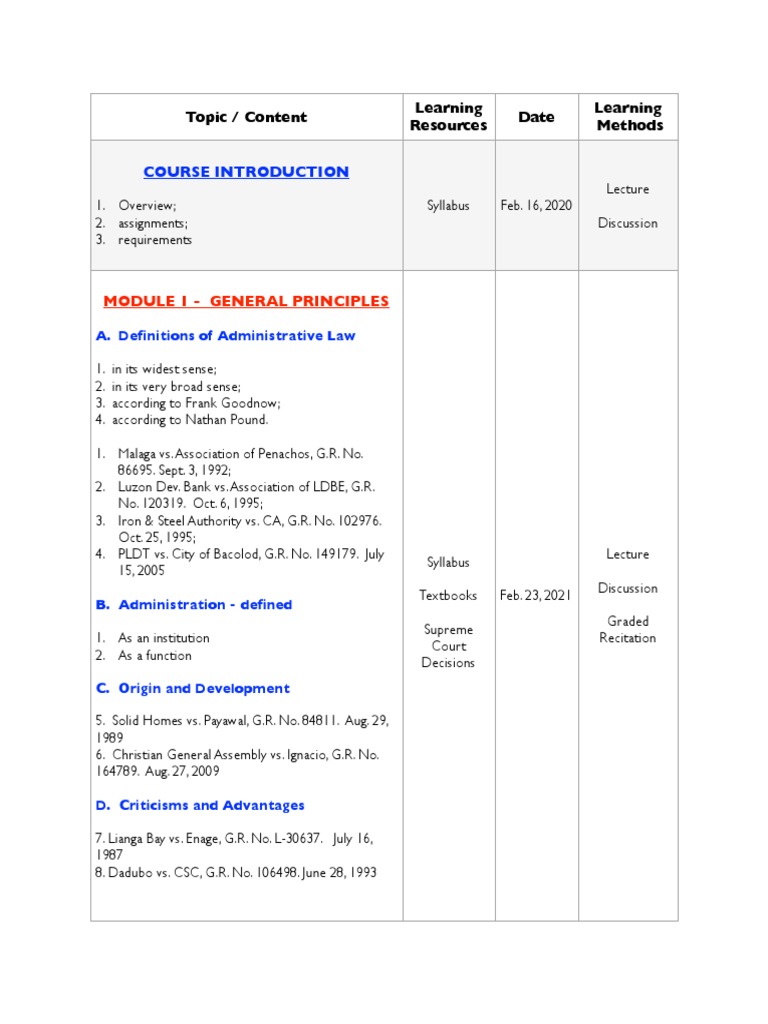 Administrative Law Course Overview | PDF | Policy | Justice