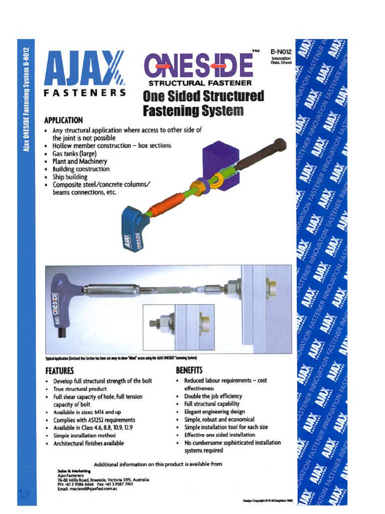 Ajax Bolt Installation Guide | PDF | Nut (Hardware) | Screw