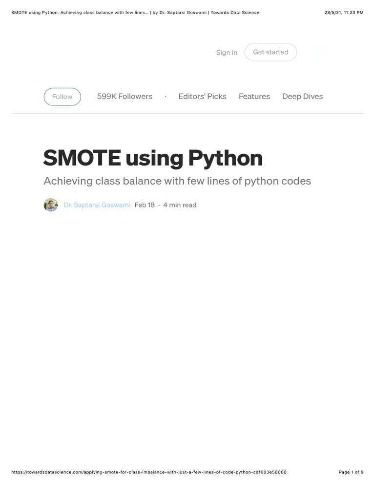 SMOTE Using Python1 | PDF | Applied Mathematics | Cognition
