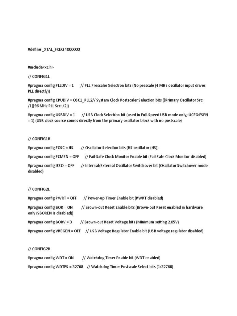 PIC 18 Config Bits | PDF | Computer Hardware | Computer Architecture