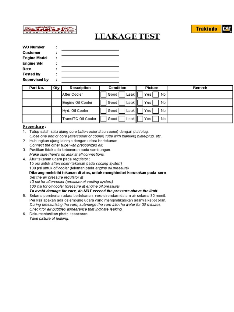 Form-03 Test Aftercooler-Cooler 2004 | PDF
