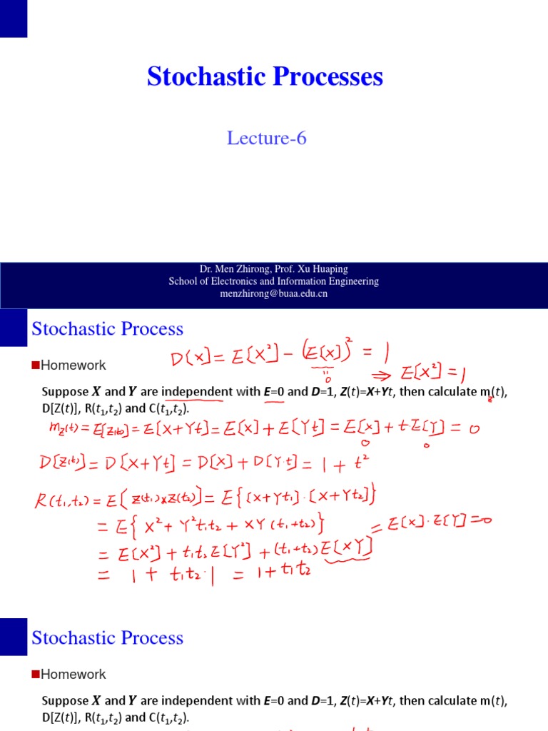 Lec-6 - 2020 Stochastic Process For Students | PDF | Stationary Process ...