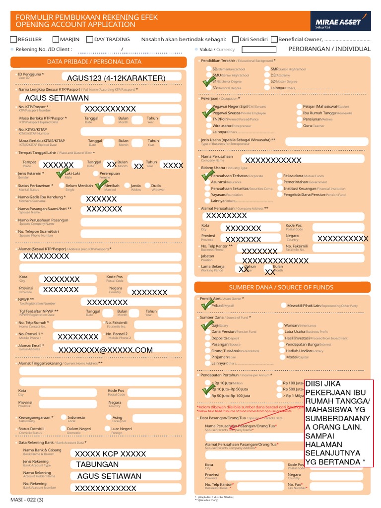 Contoh Form Oa Bca | PDF