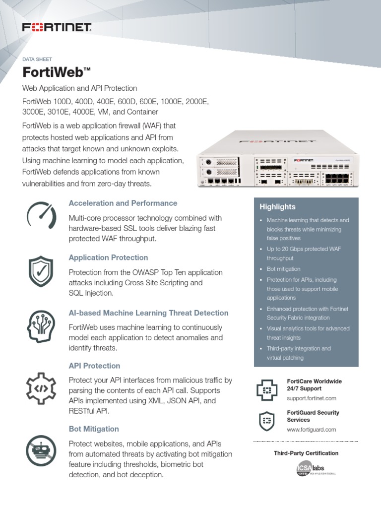 Fortiweb: Acceleration and Performance | PDF | Proxy Server | Cloud Computing