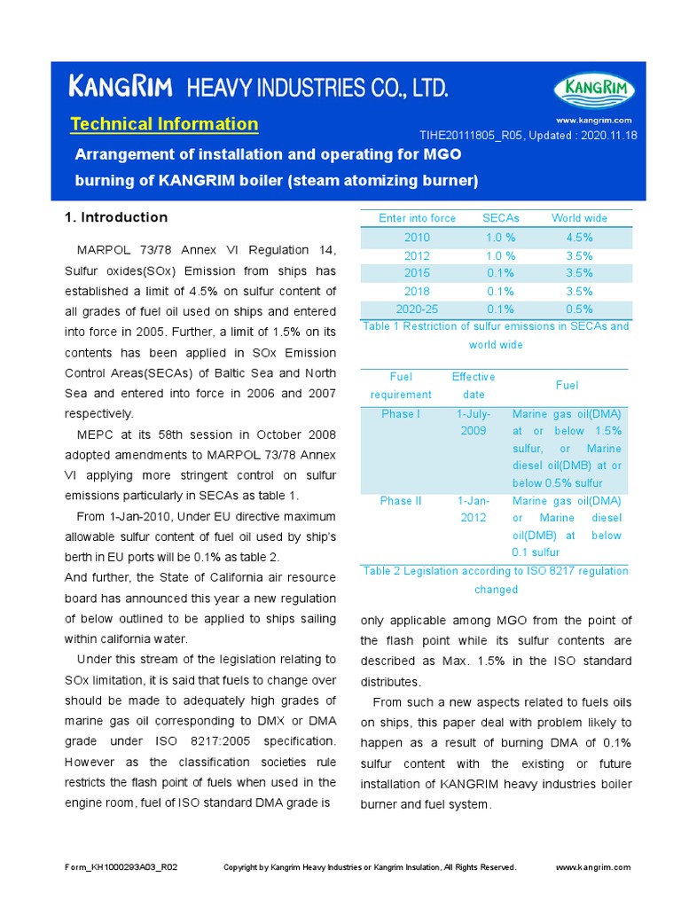 TIHE20111805 - R05 - Arrangement of Installation & Operation For MGO ...