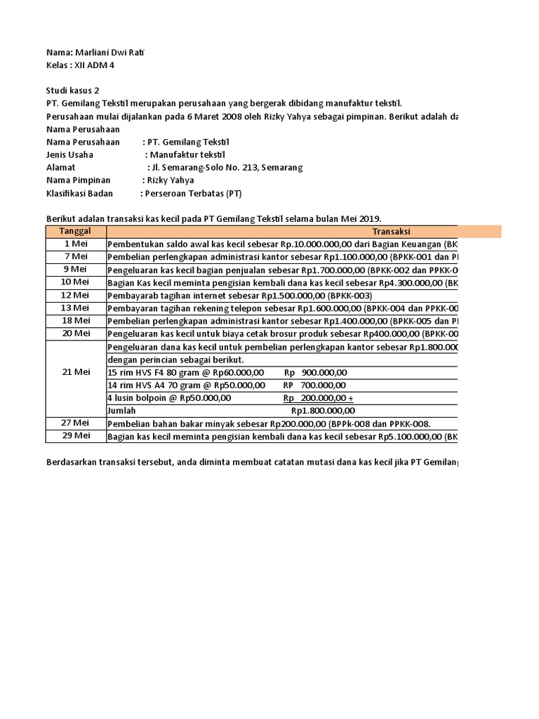 MarlianiDwiRati - Tugas K5 | PDF