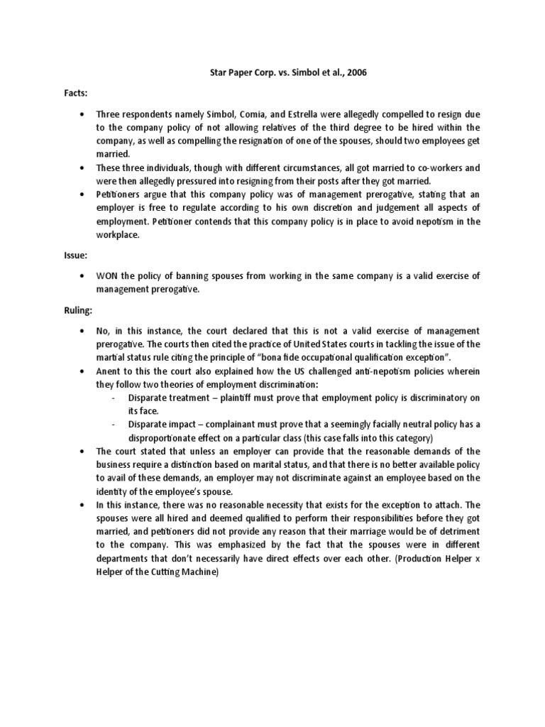 Star Paper Corp. vs. Simbol Et Al., 2006 | PDF | Disparate Treatment ...