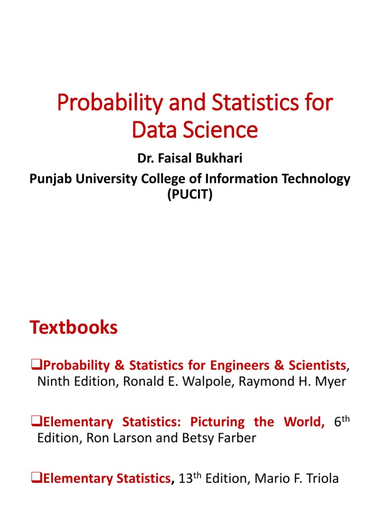 Probability and Statistics For Data Science | PDF | Probability And ...